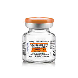 Glycopyrrolate Injection, USP 1mg/mL (0.2mg/mL) 5mL Vial