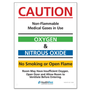 MGWS Medical Gas Warning Sign